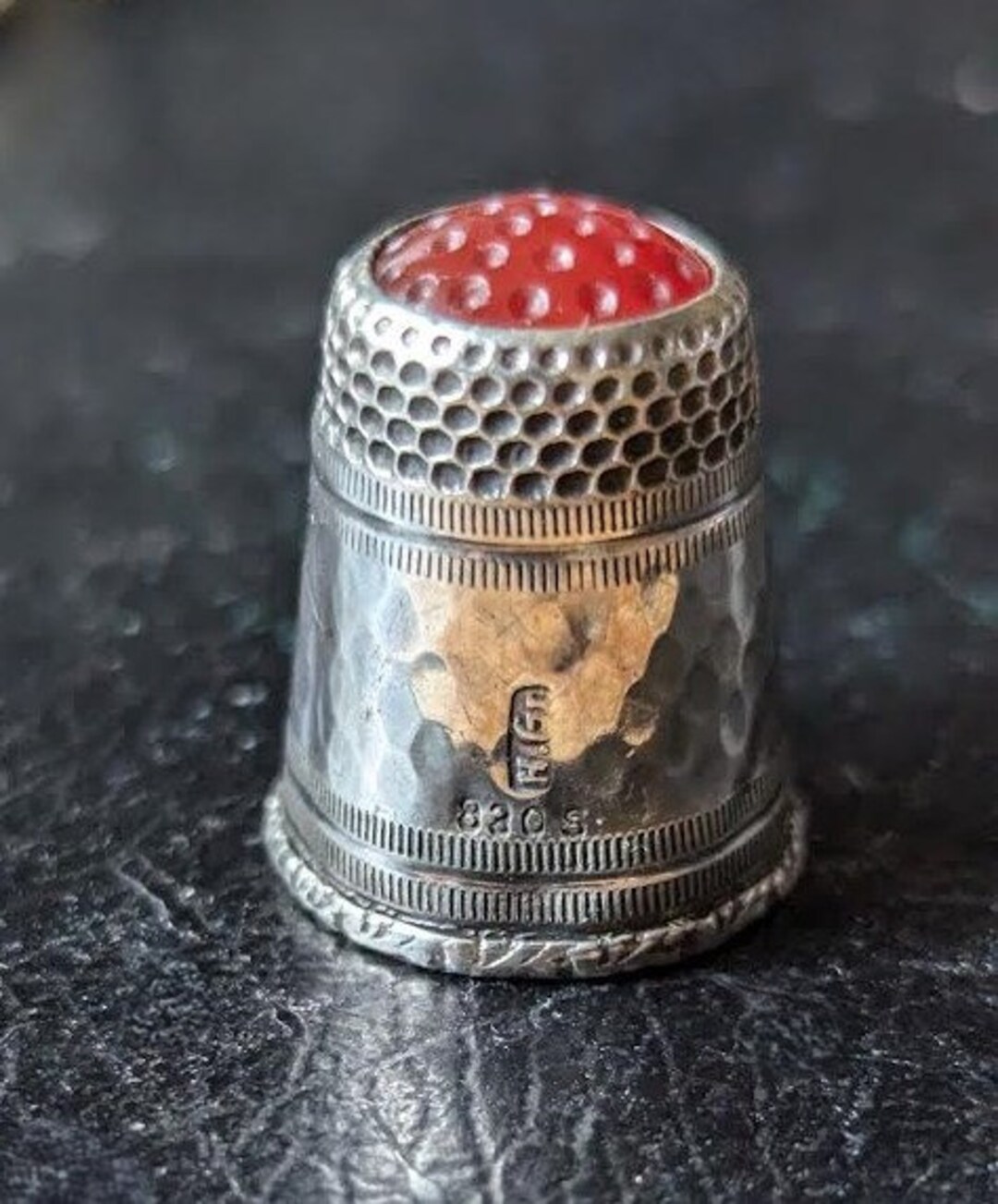 Danish Hugo Grun Glass Top Silver Thimble - Etsy