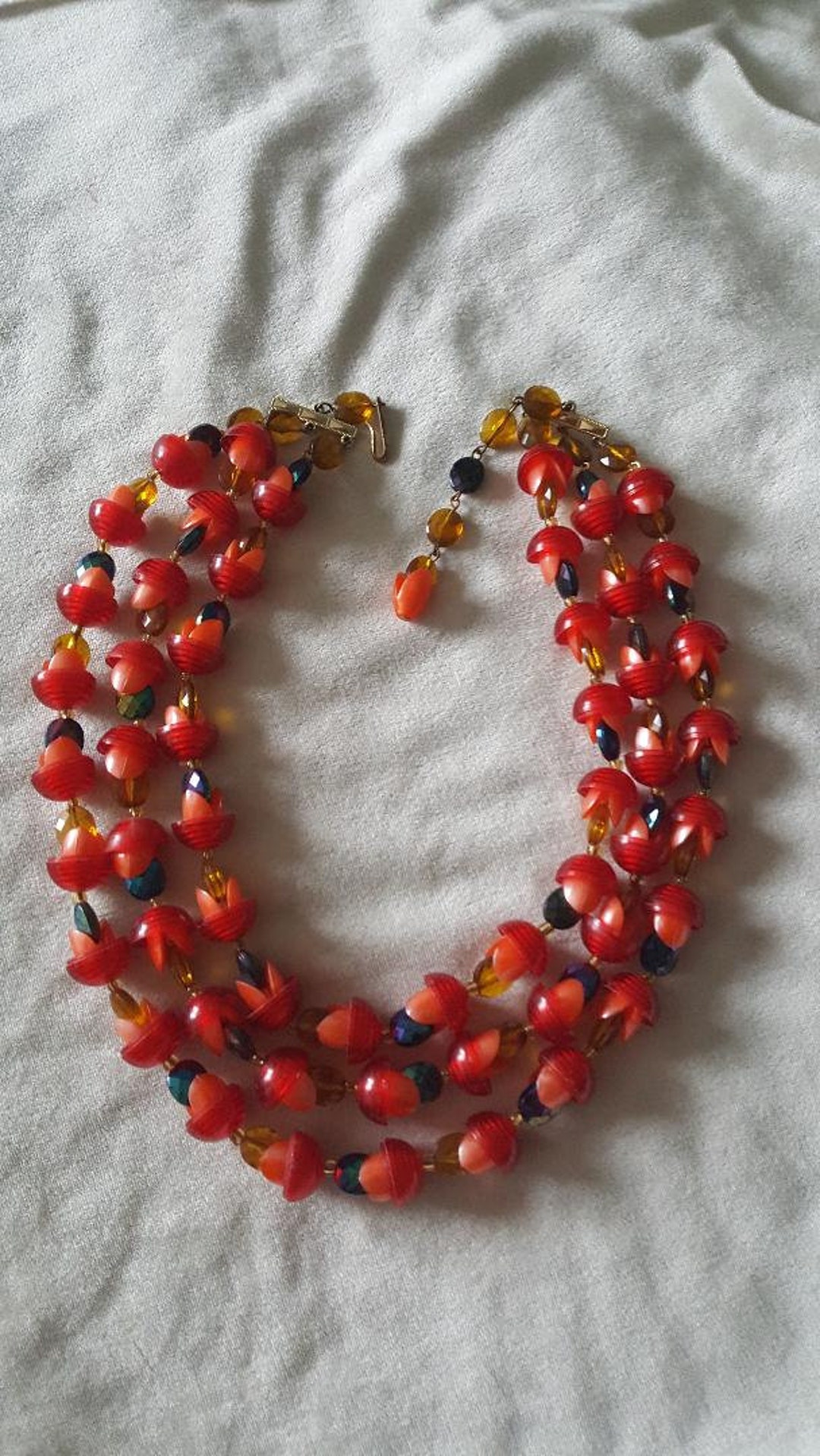 1960's Triple Strand Neon Beads Looks Like Pac Man! - Etsy