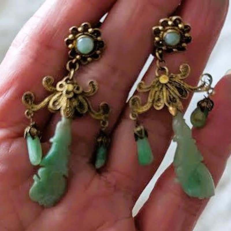 Chinese Export Earrings - Etsy