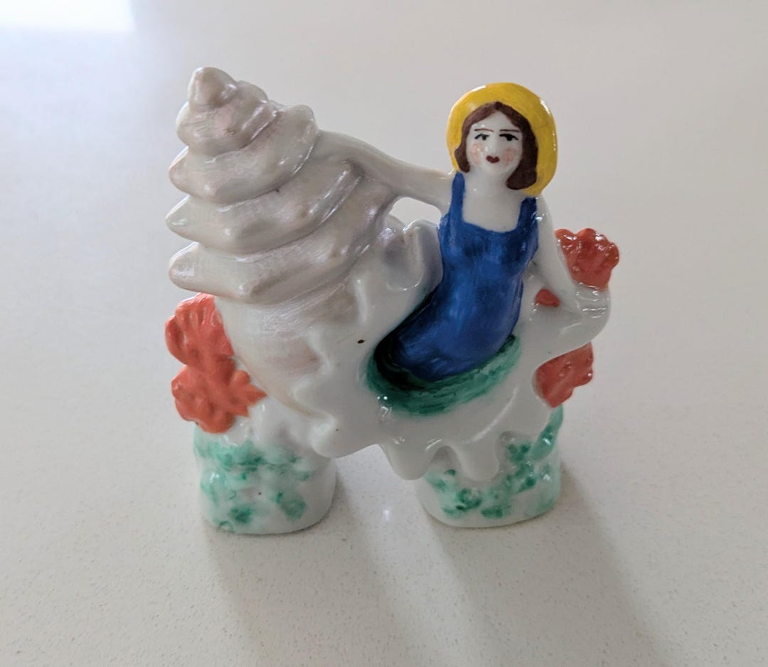 Vintage Bathing Beauty Figurine Iridescent Shell - Etsy
