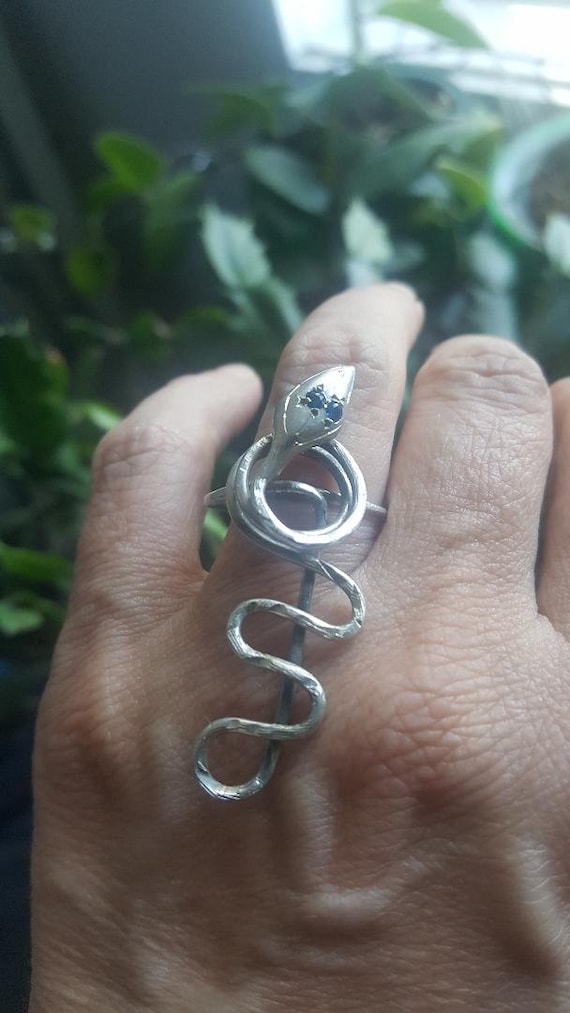 Viintage Sterling Snake Rings, Swirly and Large! - Gem
