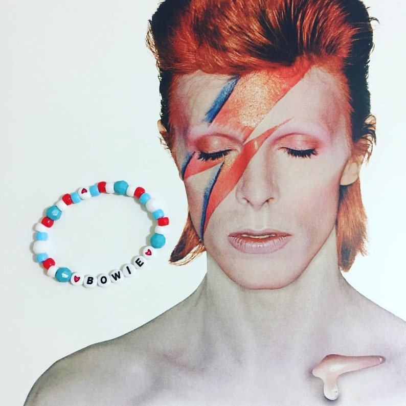 DAVID BOWIE Beaded Bracelet // Aladdin Sane // Ziggy Stardust | Etsy