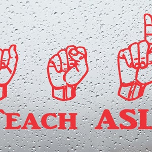 Multiple ASL Design Car Decal/stickers - Etsy