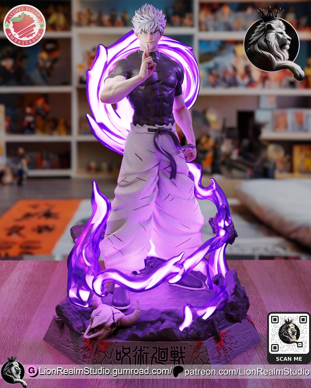 Fan Art Figurine of Satoro Gojo, 3D Printed and Painted Collectible ...