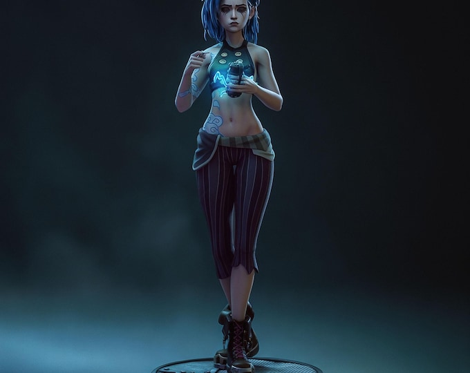 Fan Art 3D Figurine of Jinx, Broken Version, 3D Printed and Painted Figurine of Jinx From League ...