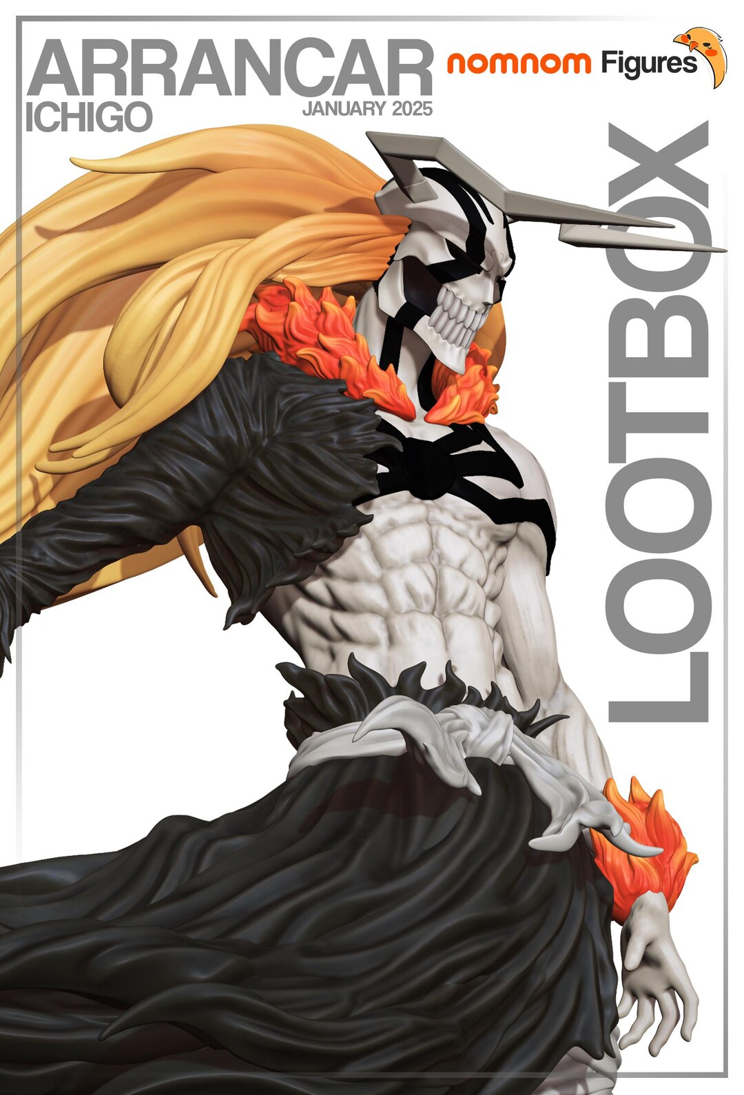 Fan Art Figurine of Arrancar Ichigo, 3D Printed and Painted Collectible ...