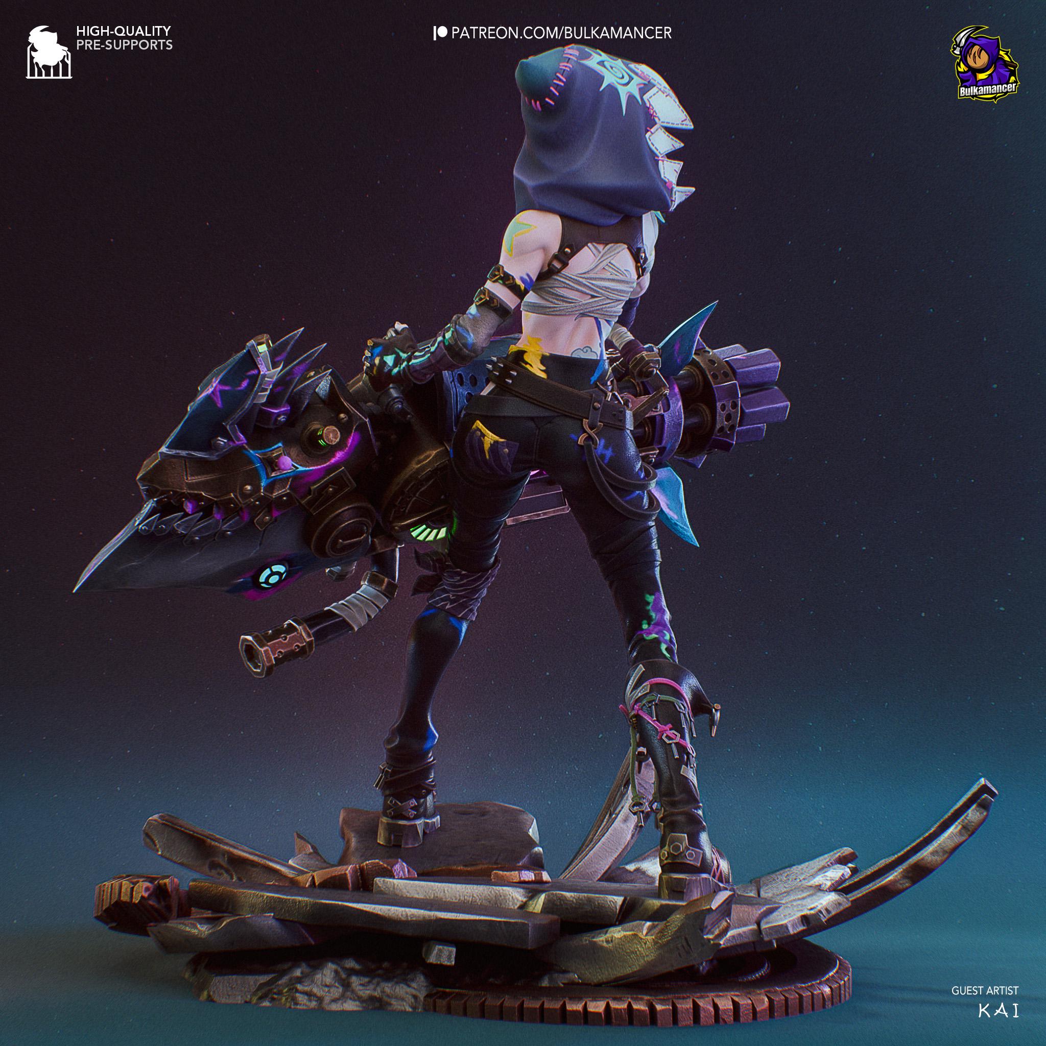 Fan Art 3D Figurine of Jinx From Arcane, 3D Printed and Painted ...