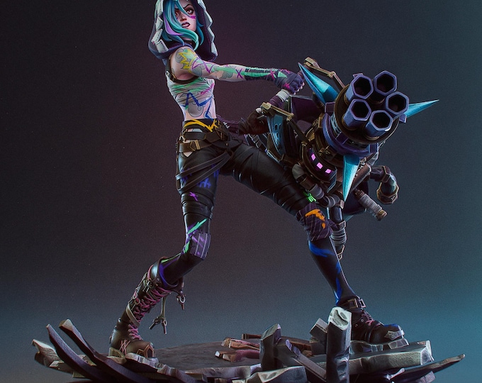 Fan Art 3D Figurine of Jinx From Arcane, 3D Printed and Painted ...