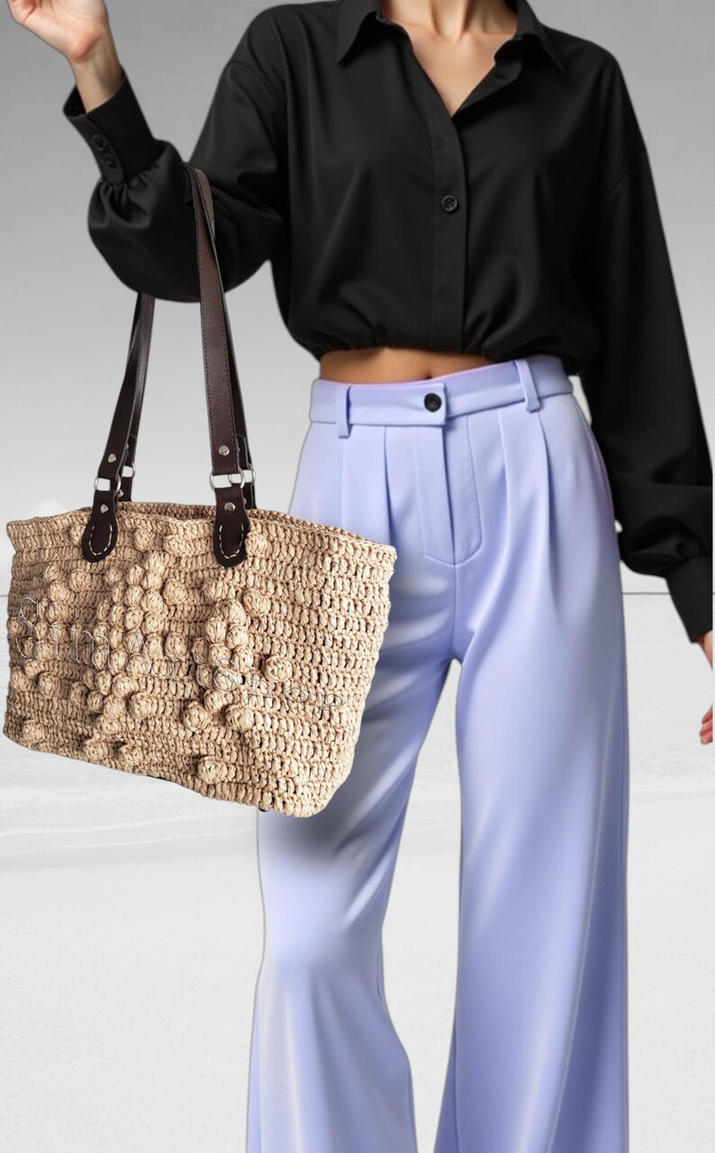 Crochet Bubble Raffia Bag, 3D Diamond Handbag, 3D Bubble Shoulder Bag ...