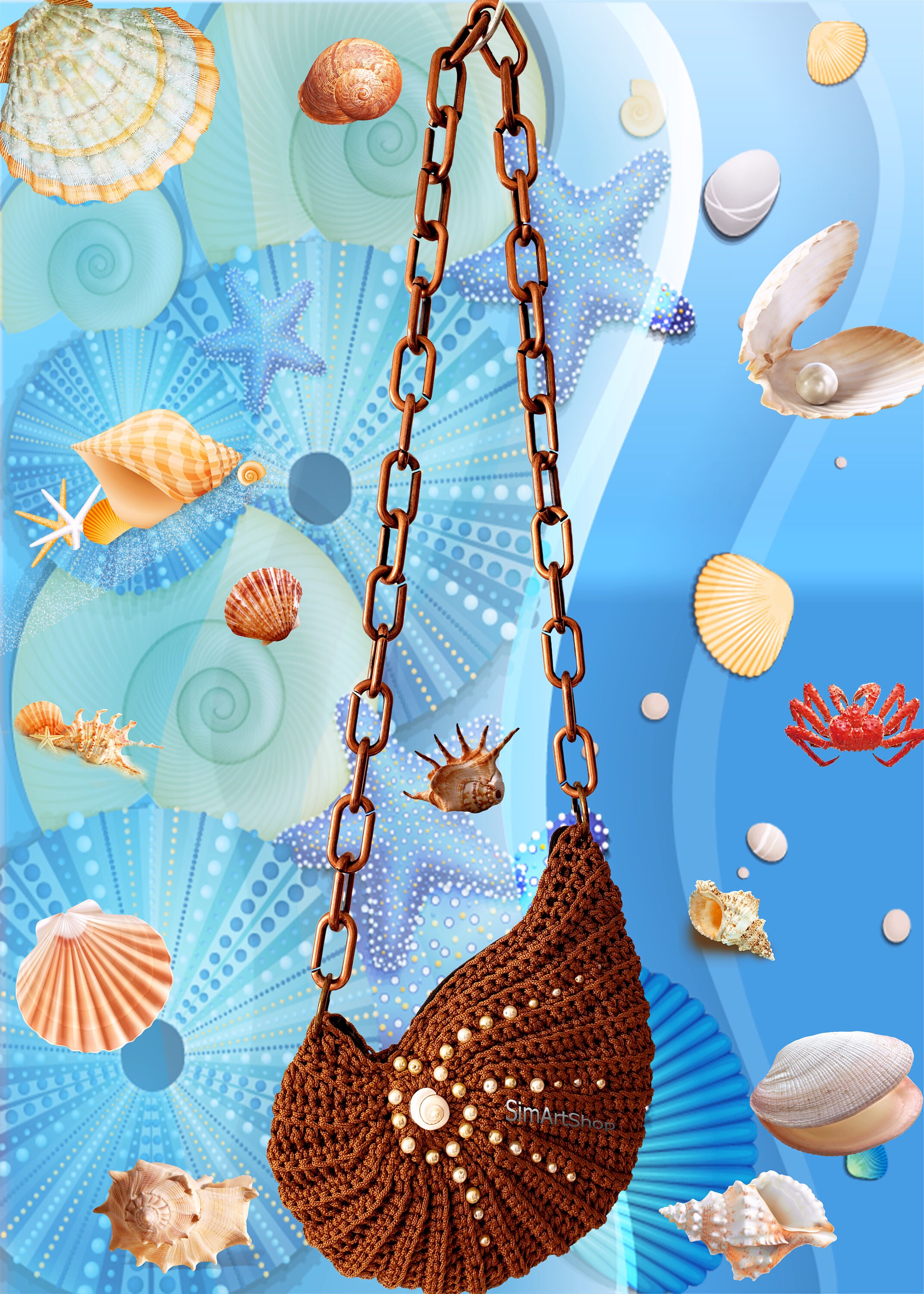 Crochet Ammonite Bag,nautilus Shell Purse,unique Design Seashell ...