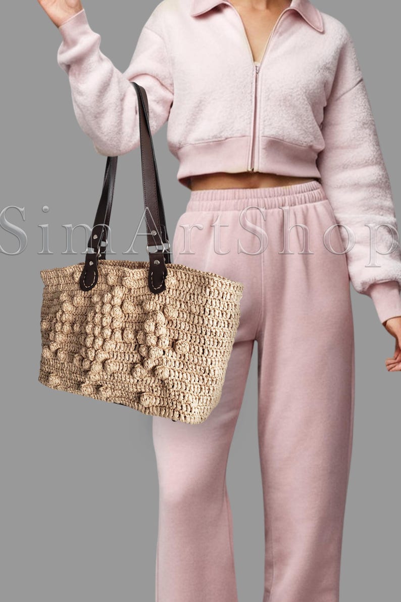 Crochet Bubble Raffia Bag, 3D Diamond Handbag, 3D Bubble Shoulder Bag ...