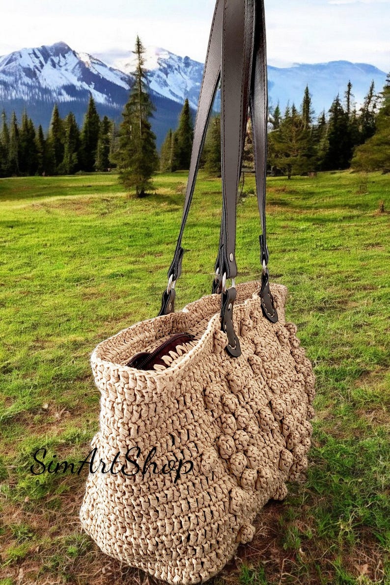Crochet Bubble Raffia Bag, 3D Diamond Handbag, 3D Bubble Shoulder Bag ...