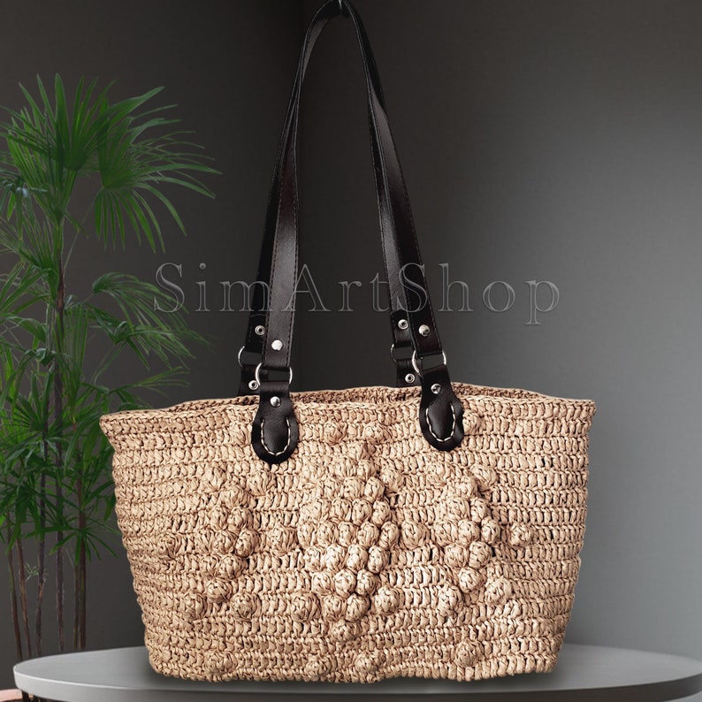 Crochet Bubble Raffia Bag, 3D Diamond Handbag, 3D Bubble Shoulder Bag ...
