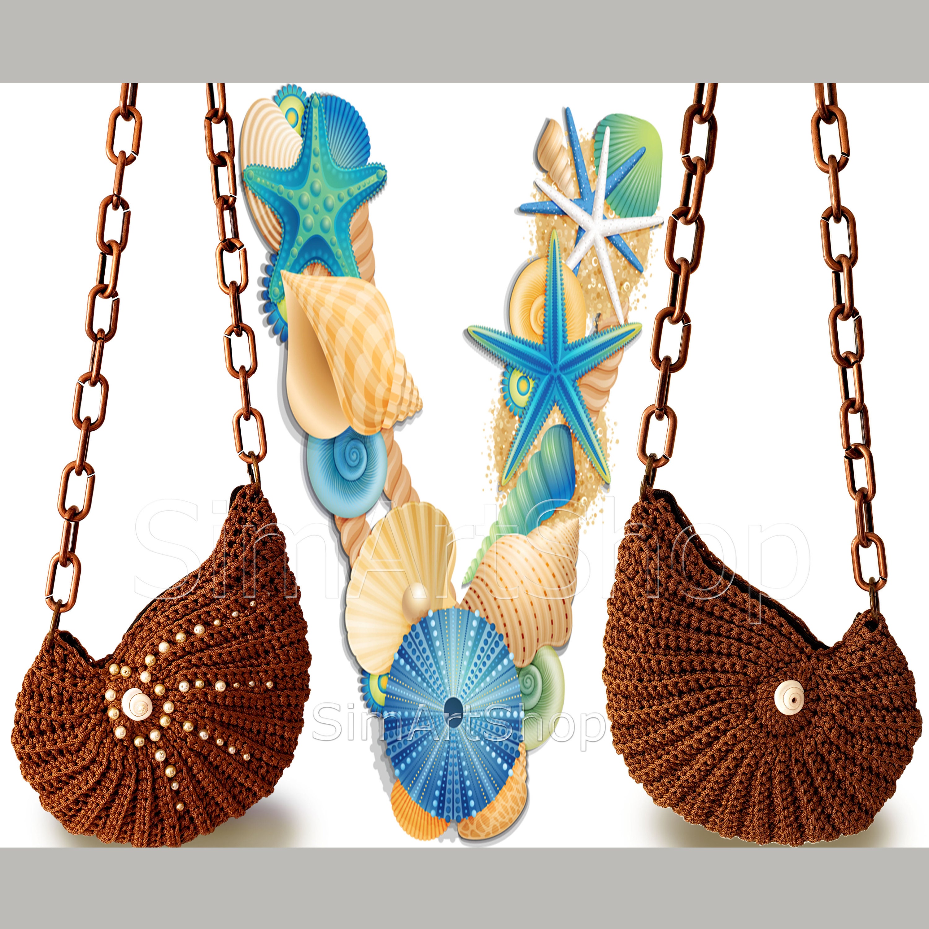 Crochet Ammonite Bag,nautilus Shell Purse,unique Design Seashell ...