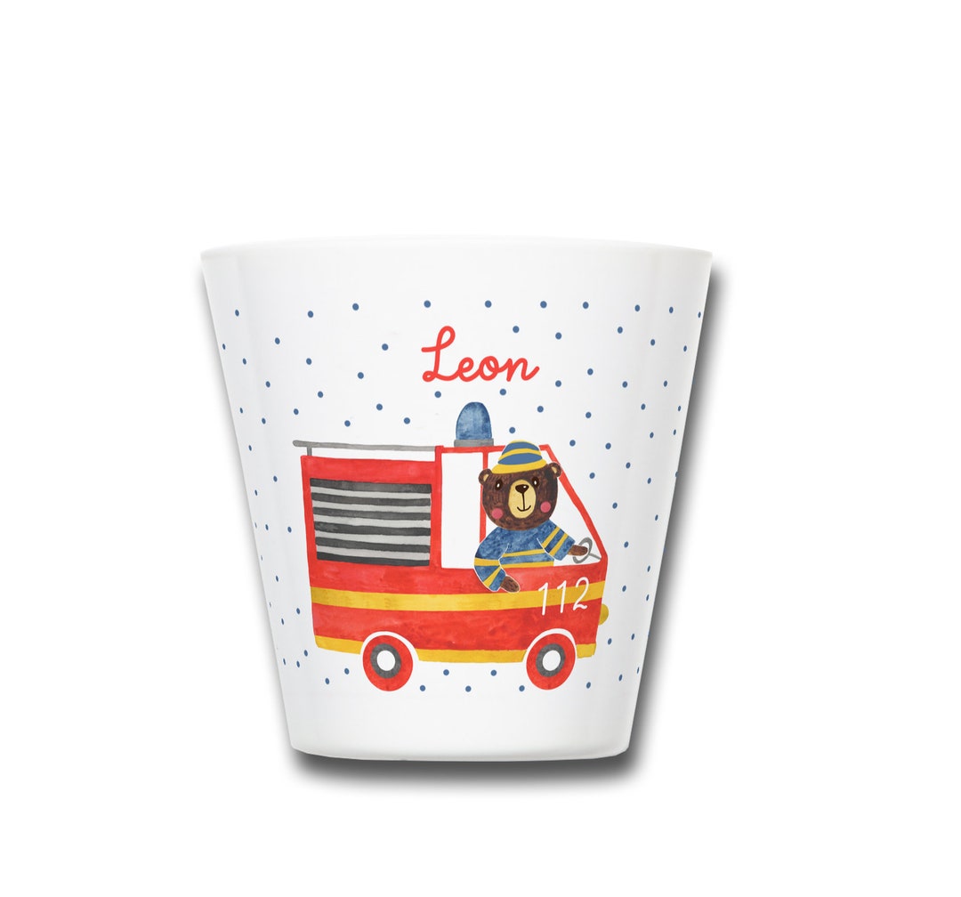 Children's Cup With Name Fire Department Drinking Cup - Etsy