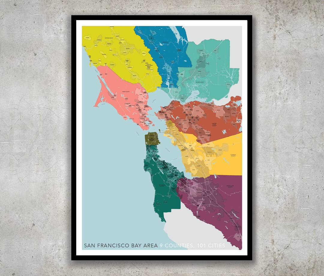 Bay Area Map - Etsy