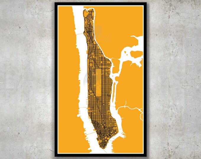 Manhattan Map New York City Grid Map Print - Etsy
