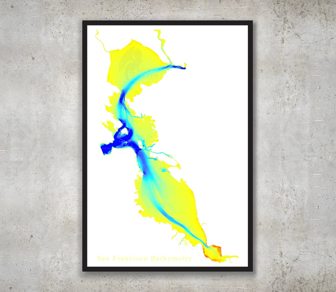 San Francisco Bay Bathymetry, SF Map Print - Etsy