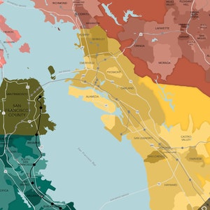 Bay Area Map - Etsy