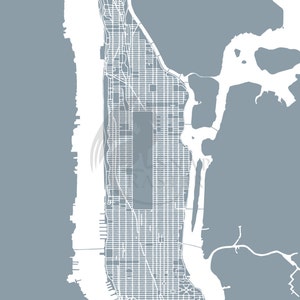 Manhattan Map, New York City Grid Map Print - Etsy