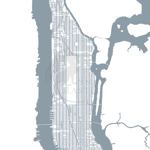 Manhattan Map, New York City Grid Map Print - Etsy