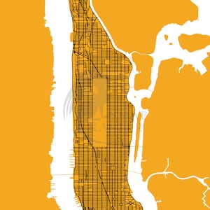 Manhattan Map, New York City Grid Map Print - Etsy