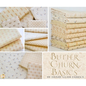 Butter Churn Basics Collection Diamond Stripe Cream Yardage by Kim ...