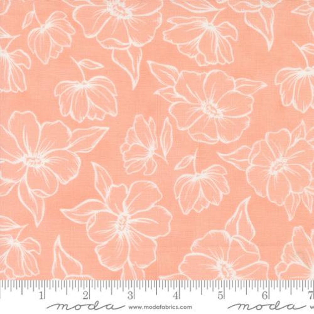 Kindred Collection Coral Two Tone Floral Yardage by One Canoe Two for ...