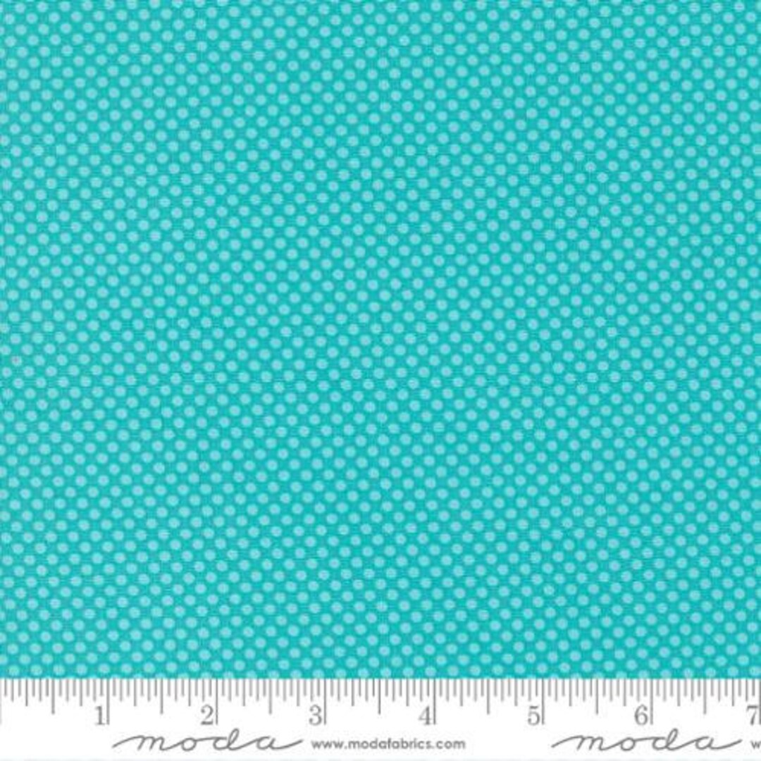 On the Bright Side Dot to Dot Dots Turquoise Florals Yardage 44"/45 ...
