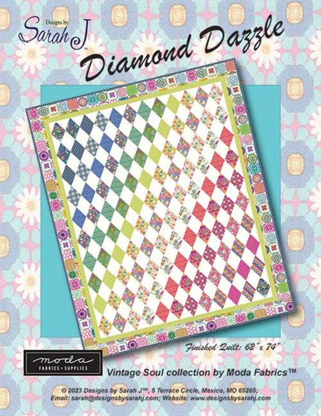 Diamond Dazzle Machine Pieced Quilt Pattern by Designs by Sarah J ...
