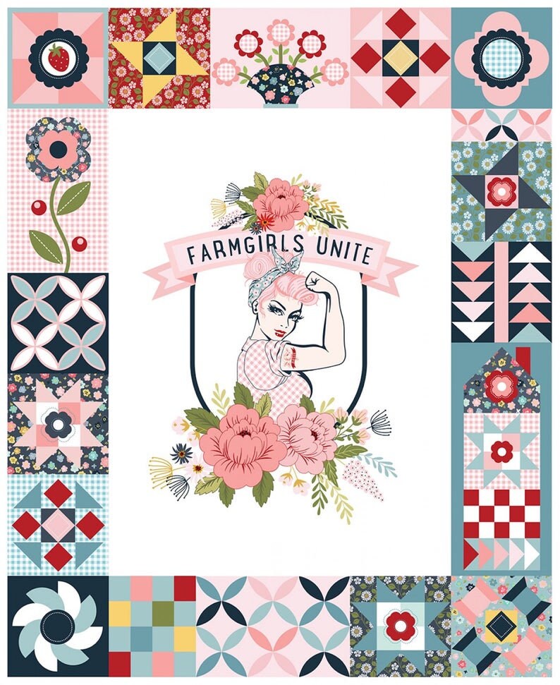 Farm Girls Unite Collection Tomboy Green Yardage by Poppie Cotton # ...