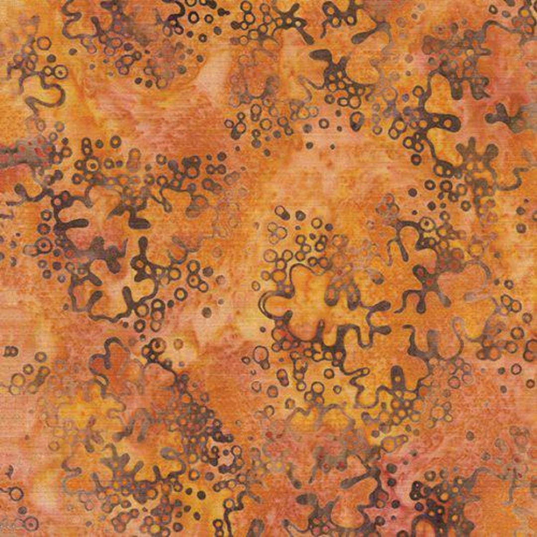 Forest Flora #622404810 Lichen Multi Pink Orange Sunset Batik Yardage ...