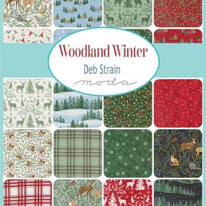 7/8 Yards Left! Woodland Winter Pinecones Leaves Foliage Cardinal Red ...