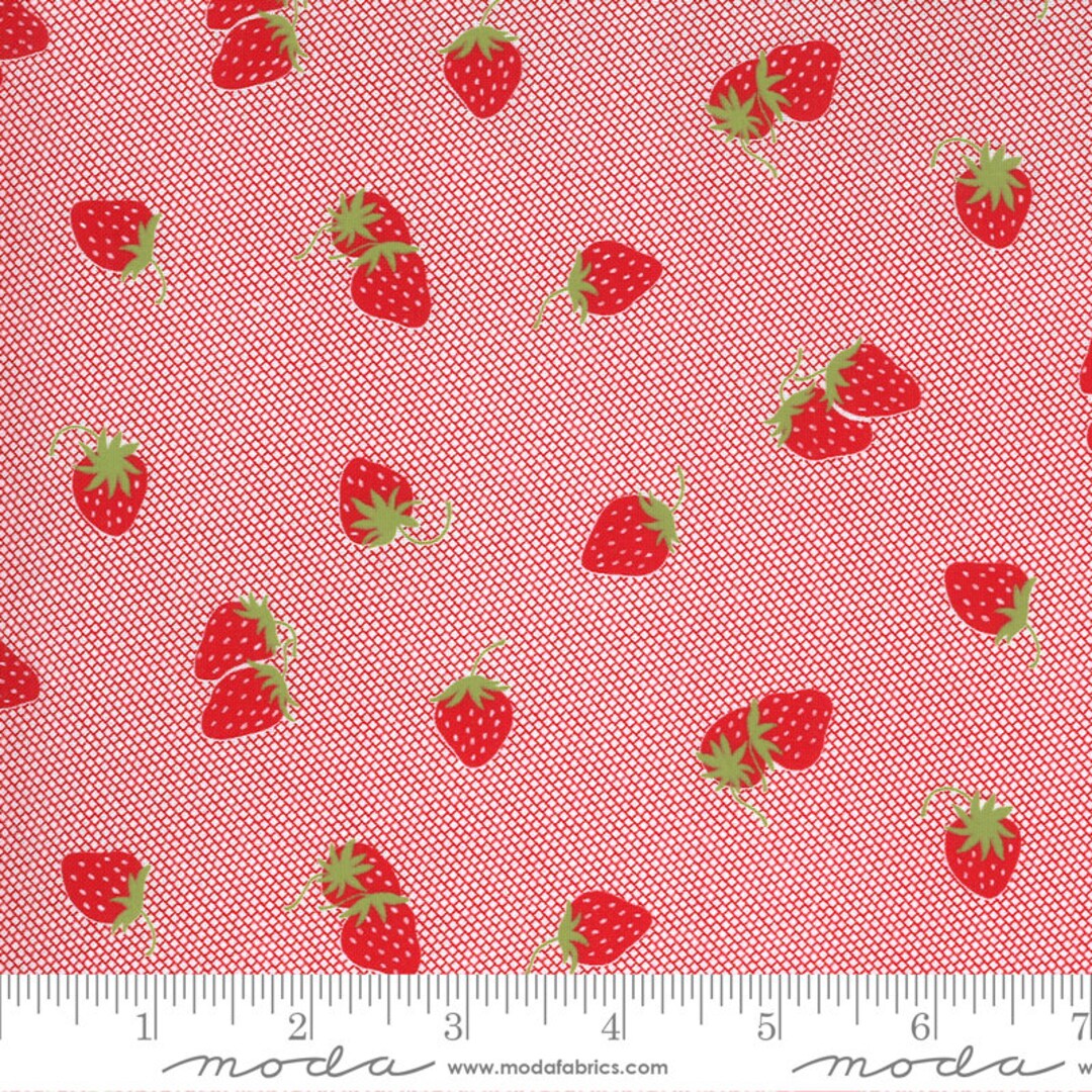 Sunday Stroll Collection Berry Patch Red Floral Yardage by Bonnie and ...