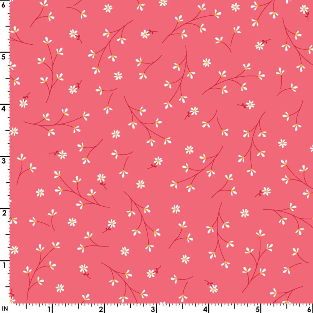 Kimberbell Pretty Petals Collection Small Floral Toss Pink Yardage by ...