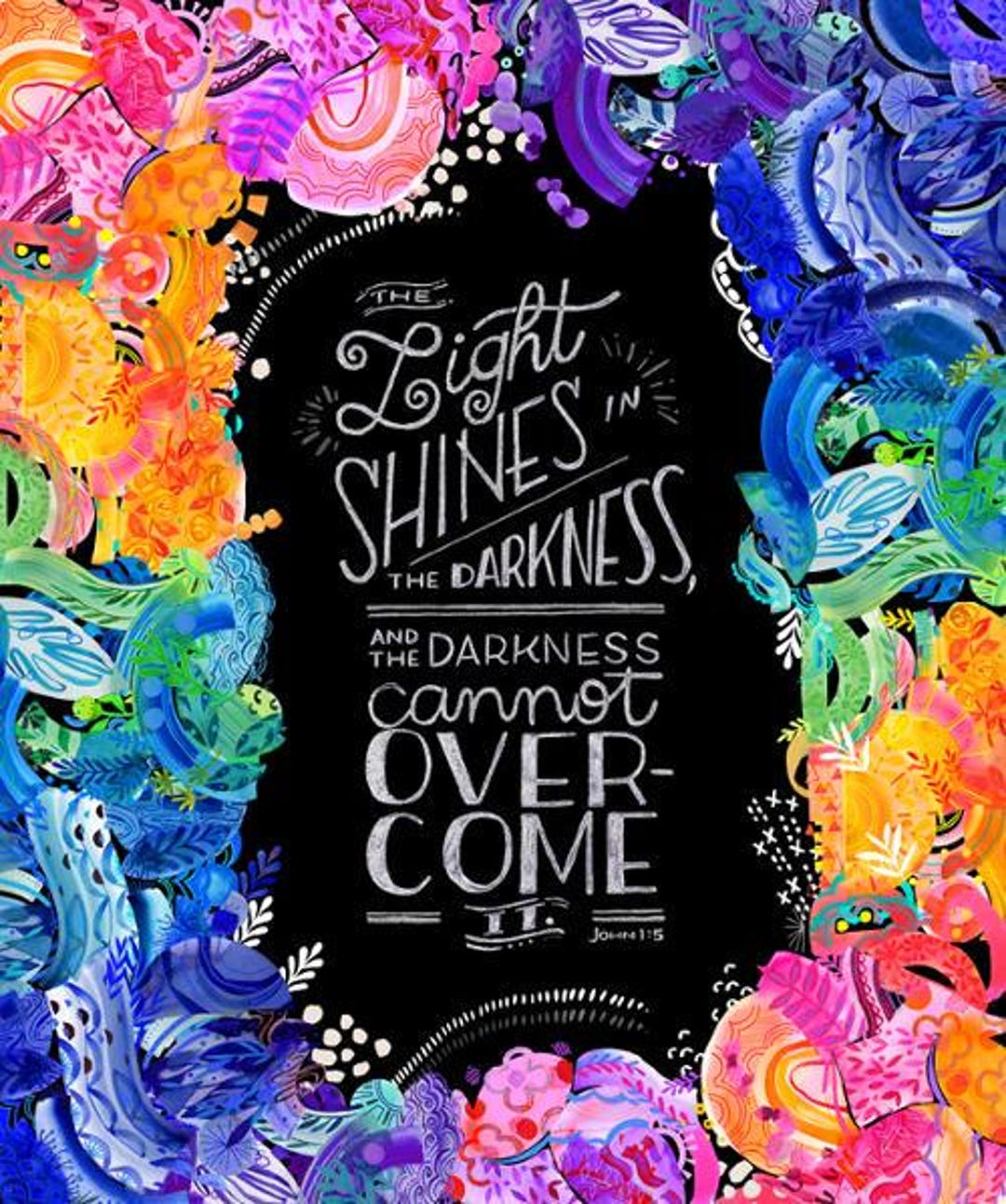 Playgrounds Collection Bursting on Land Scripture Fabric Panel Multi ...