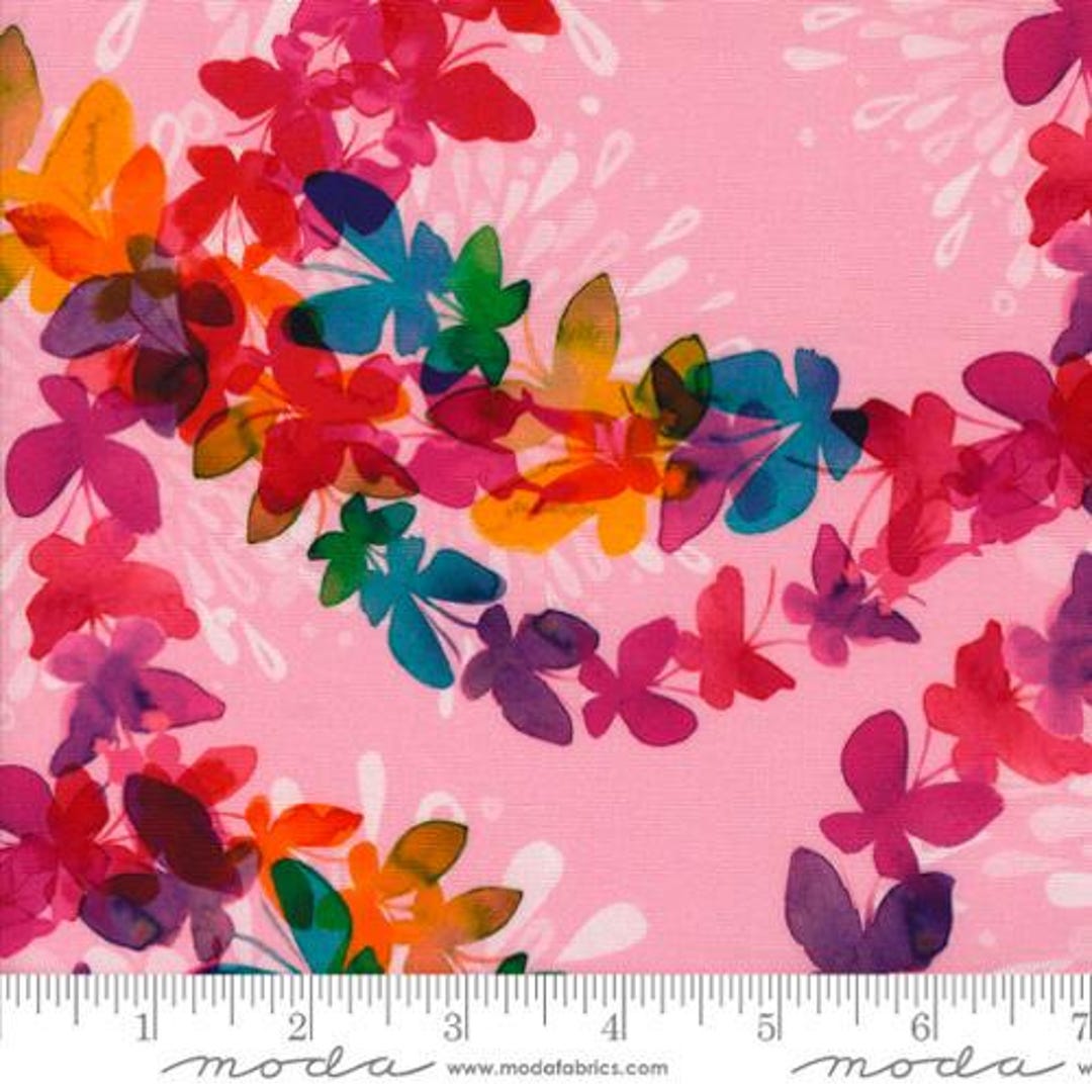 Playgrounds Collection Novelty Pink Butterfly Swirl Yardage by Amarilys ...