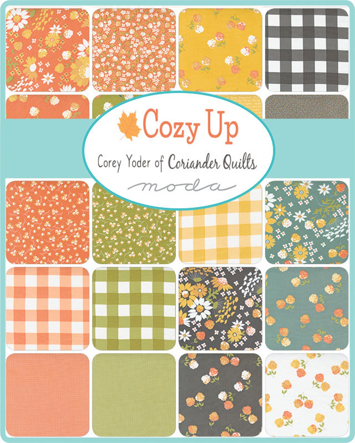 Cozy up Collection Orange Florals Yardage by Corey Yoder - Etsy