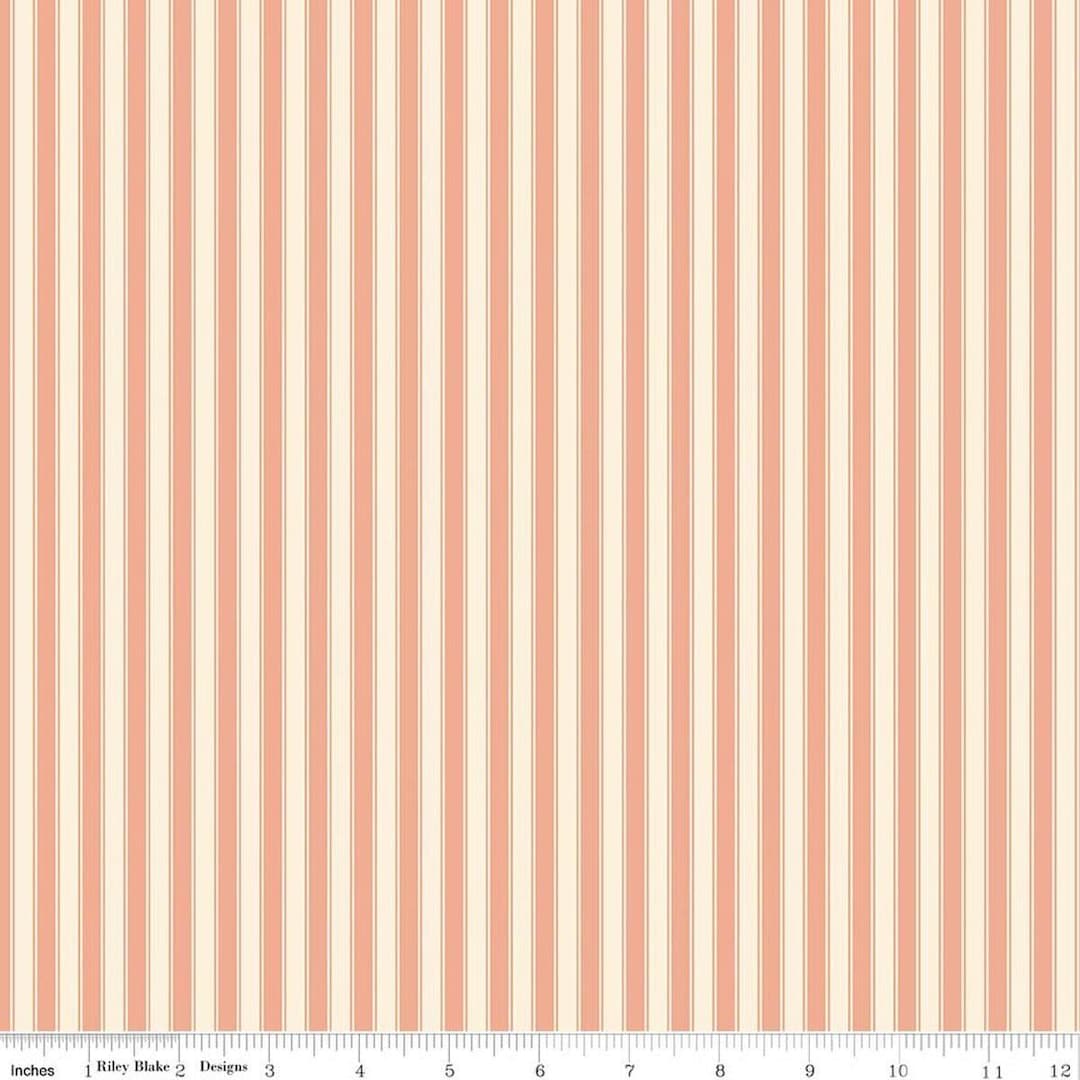 Rose and Violets Bouquet Des Fleurs Stripes Peach Yardage Designer Miss ...