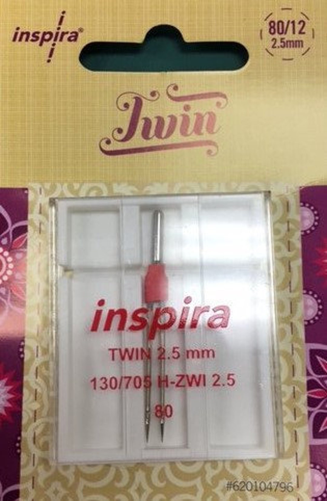 INSPIRA Twin Needle 2.5 Mm Size 80 1 per Pack 620104796 - Etsy UK