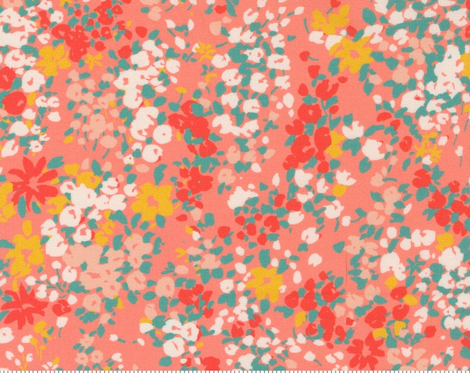 Lady Bird Cascade Floral Painterly Flowers Pink Yardage by Crystal ...