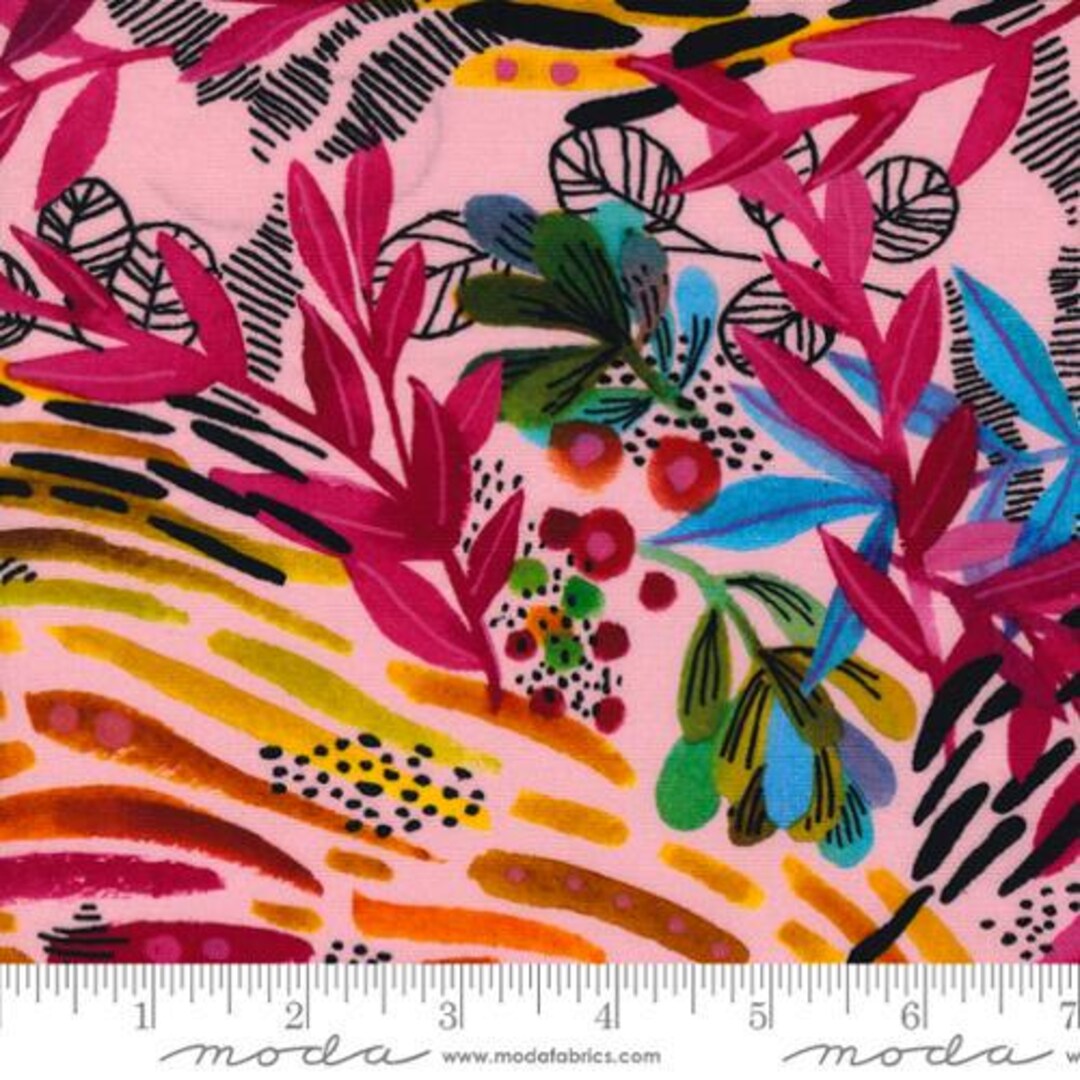Playgrounds Collection Wild Leaves Geometrics Multi Yardage by Amarilys ...