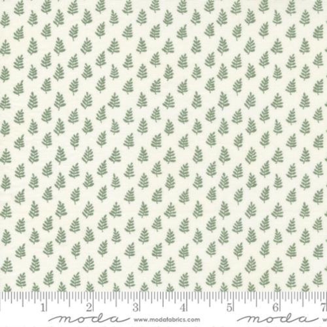 1 Yard 30 Inches Left Happiness Blooms Fern Dot White Yardage by Deb ...