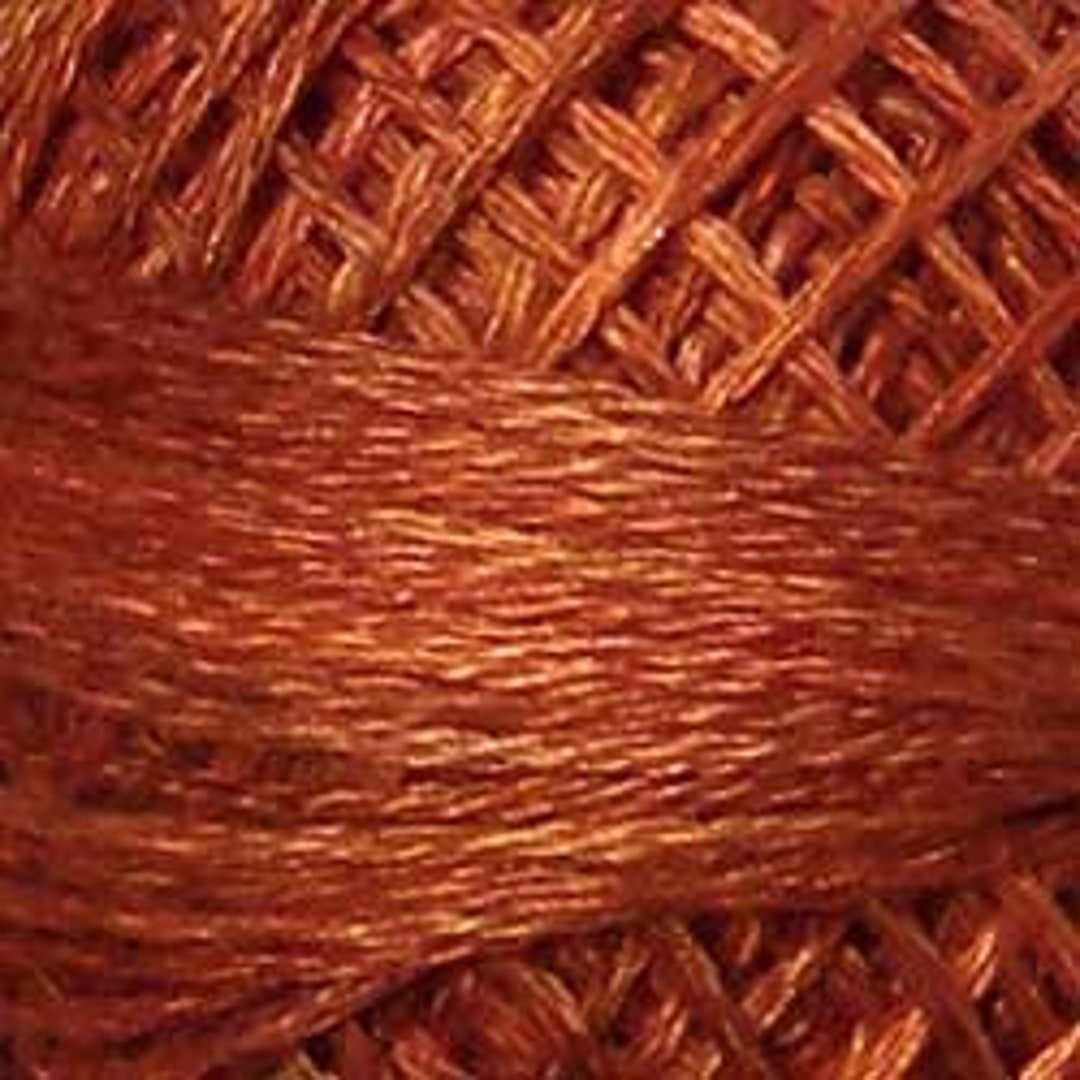 Valdani Rusted Orange Variegated Cotton Floss~p6~27 Meter Spool Balls 3 ...