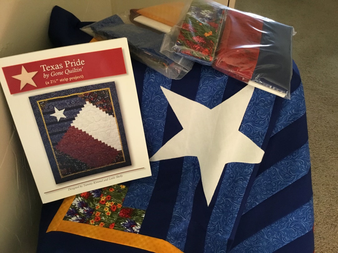 Texas Pride Quilt Kit, Texas Wildflowers, Texas Flag, Lone Star Quilt ...