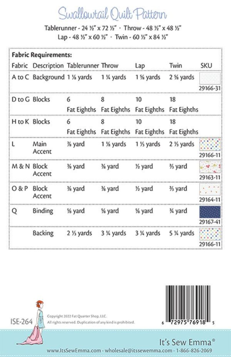 Swallowtail Pattern It's Sew Emma Pattern Designed by - Etsy