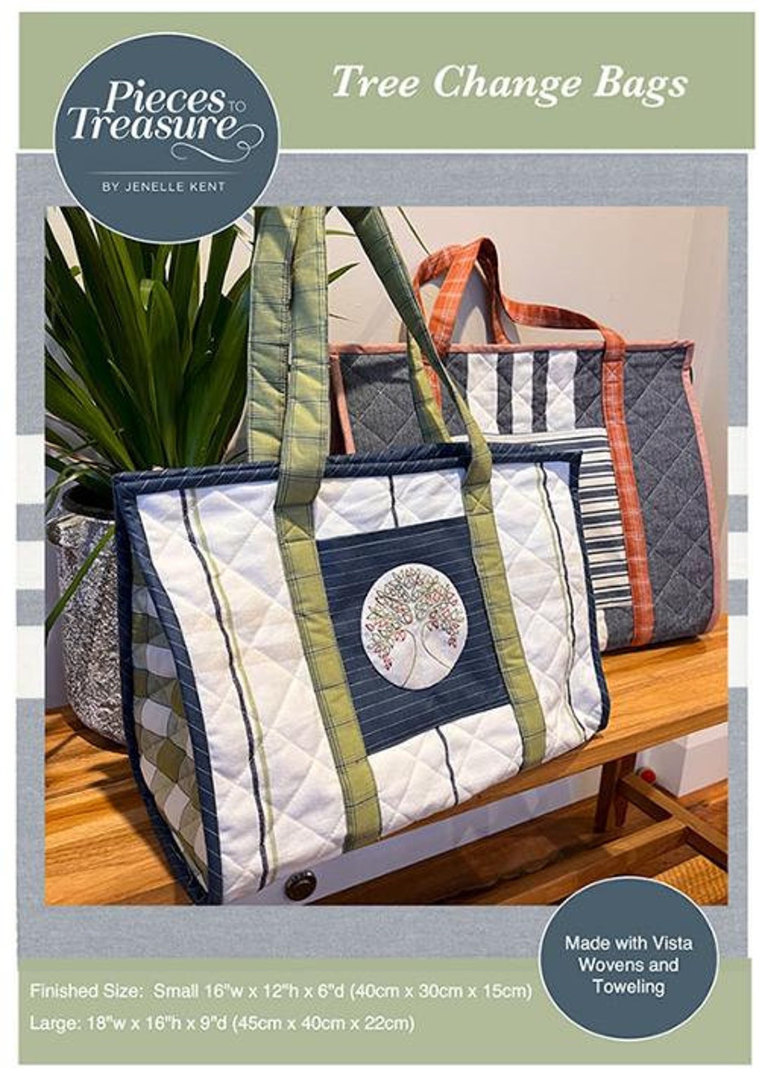 Tree Change Bags Tote Pattern by Jenelle Kent of Pieces to Treasure ...