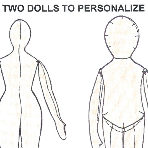 CW126E 2 Basic Muslin Doll Body Patterns Cloth Doll Making - Etsy