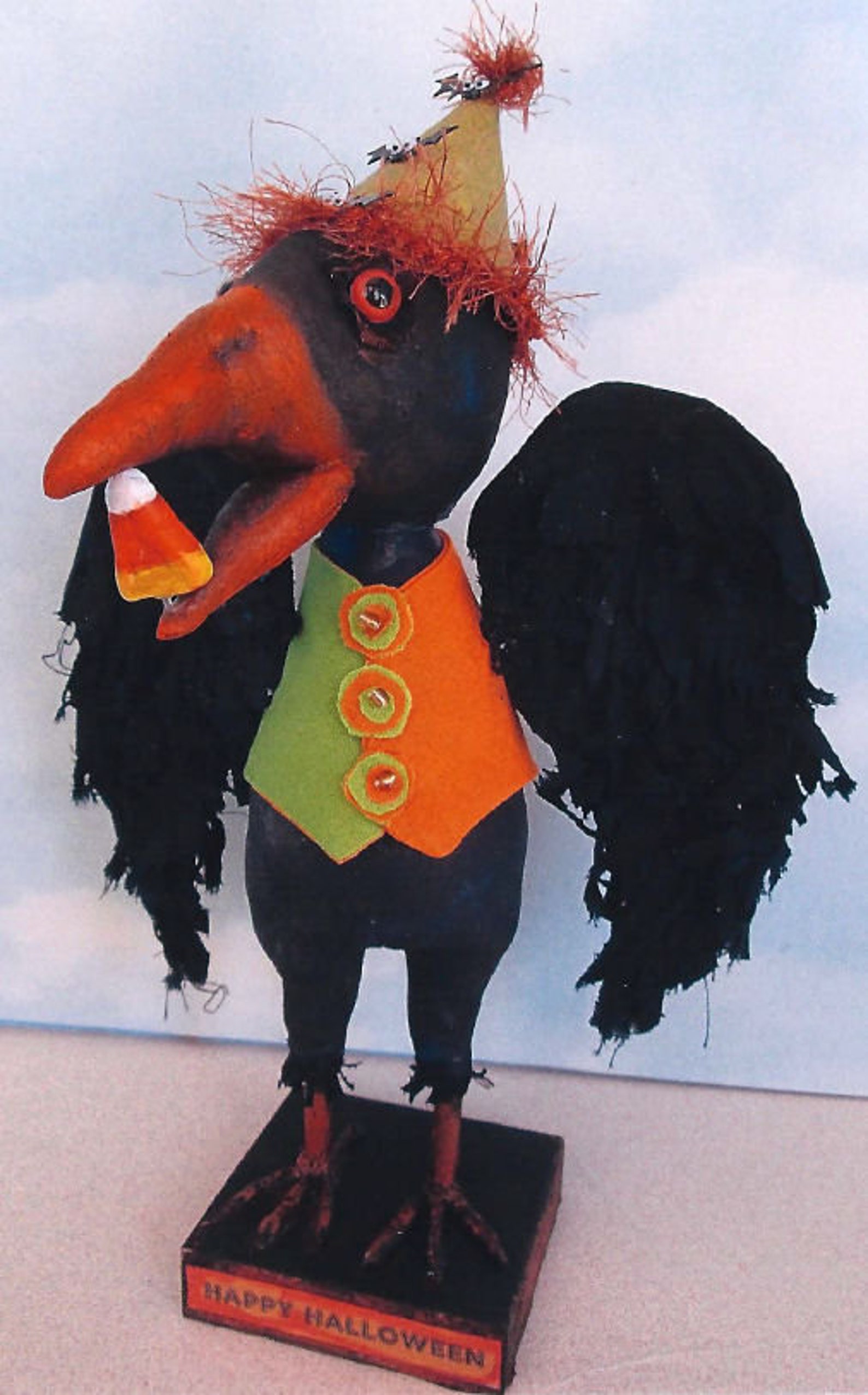 SE782 Halloween Crow Art Doll Pattern Sewing Cloth Doll - Etsy