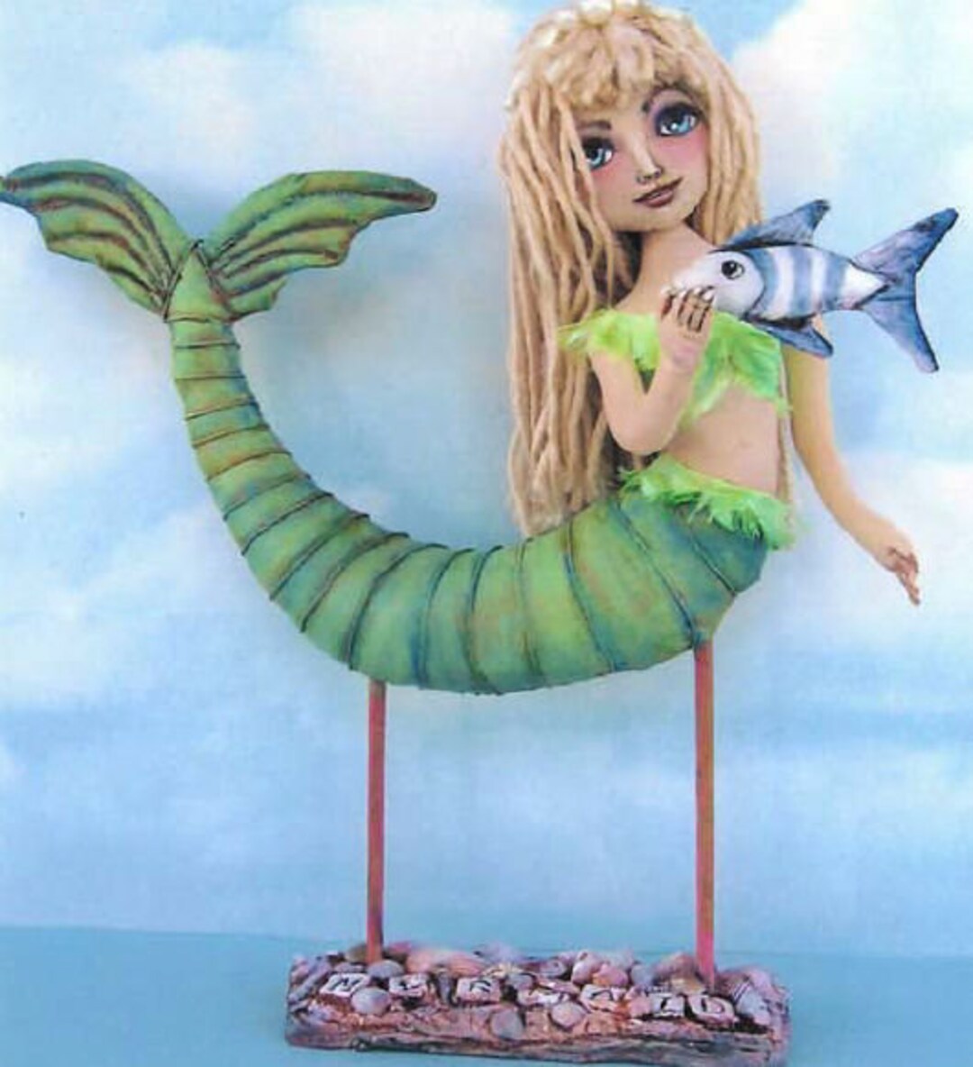SE794 - Liz, 11" Mermaid Fabric Doll Pattern, Sewing Cloth Doll Pattern ...